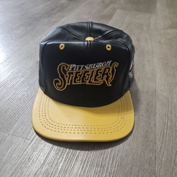 modern . | Accessories | Vintage Pittsburgh Steelers Hat Nfl Leather ...